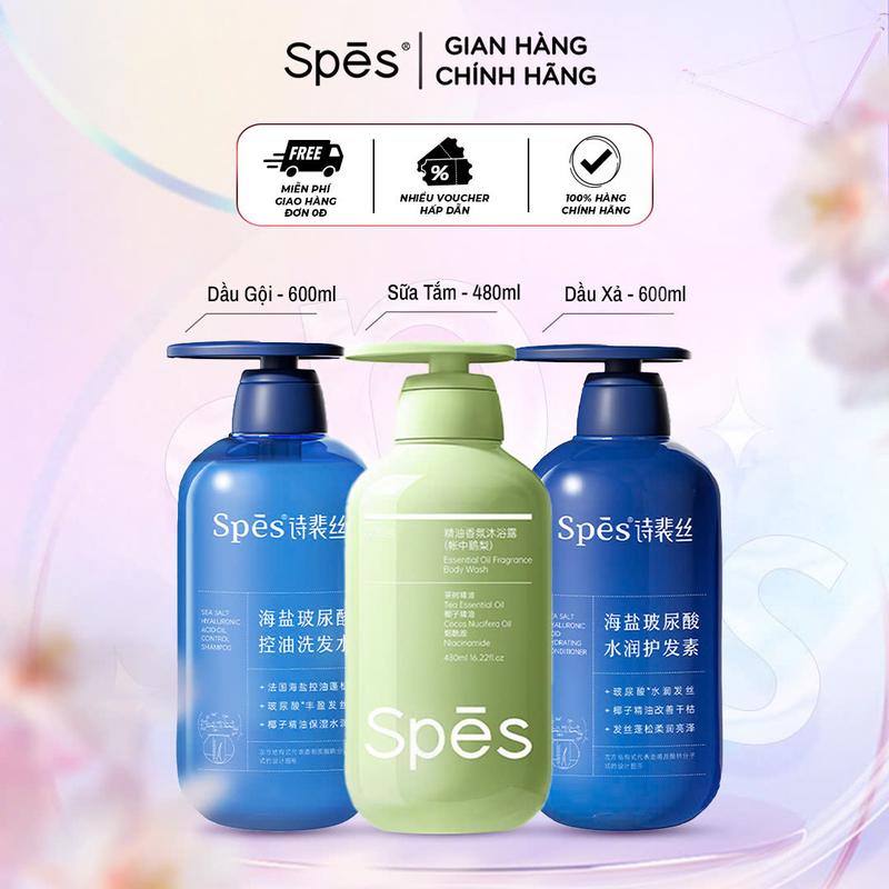 [ Võ Hà Linh x Spes ] COMBO Dầu Gội 600ml+ Dầu Xã 600ml Muối - TikTok ...
