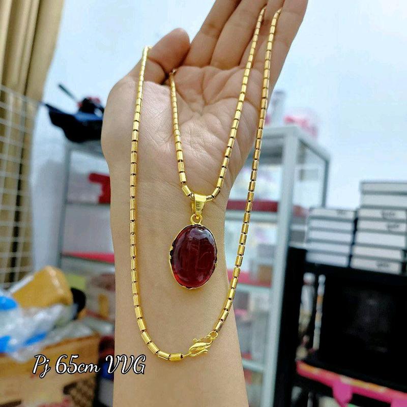 kalung bambu liontin merah pjg 65cm - Shop | Tokopedia