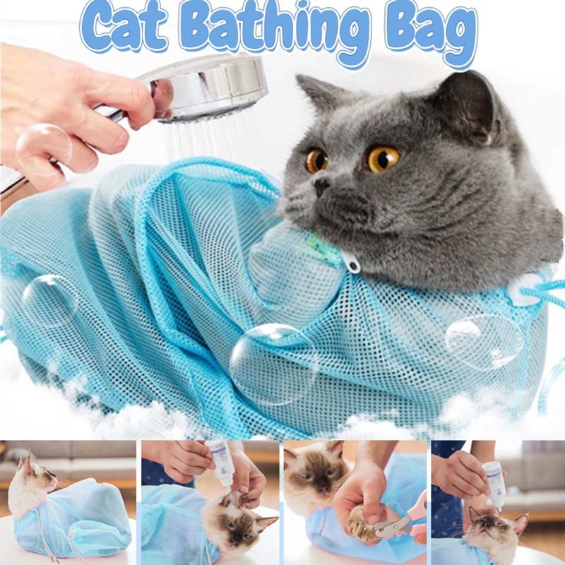 Cat Bathing Bag Cat Grooming Bath Bag Biting Restraint for Pet - TikTok ...