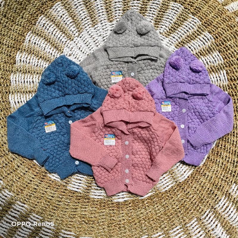 Jaket Rajut Model Pom - Pom 0-8 Bulan Model Terbaru Bahan Premium ...