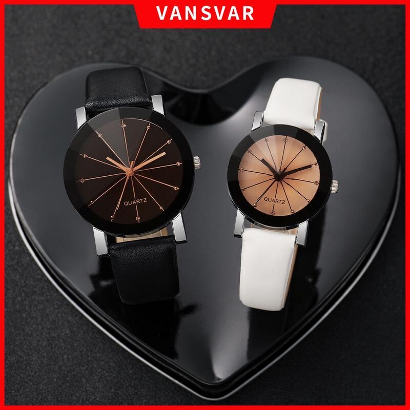 Set Gelang Jam Tangan Kuarza, Fesyen Ringkas, Tali Kulit, Aksesori ...