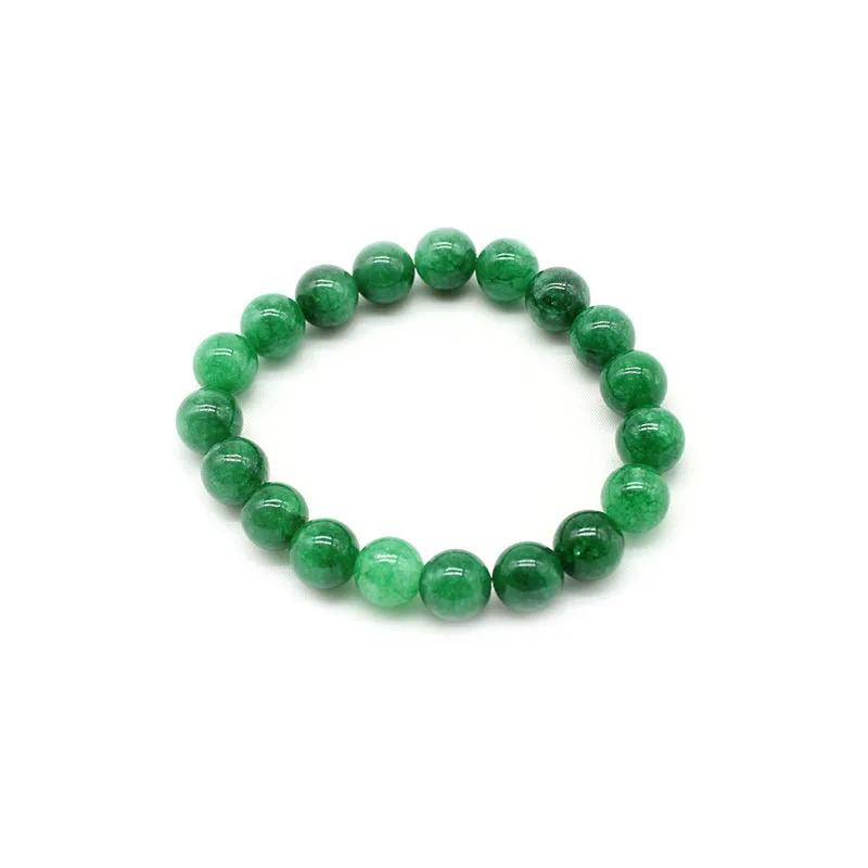 Gelang Jed Hijau Chalcedony, Batu Alamiah, Manik Longgar Bulat ...