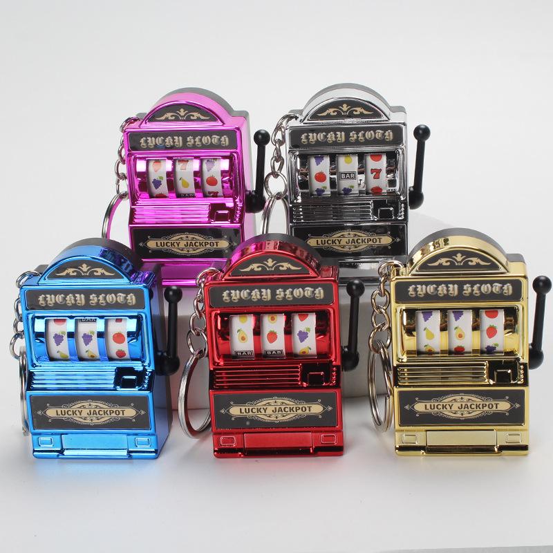 Mini Retro Fruit Slot Machine Keychain – Electroplated Stress Relief ...