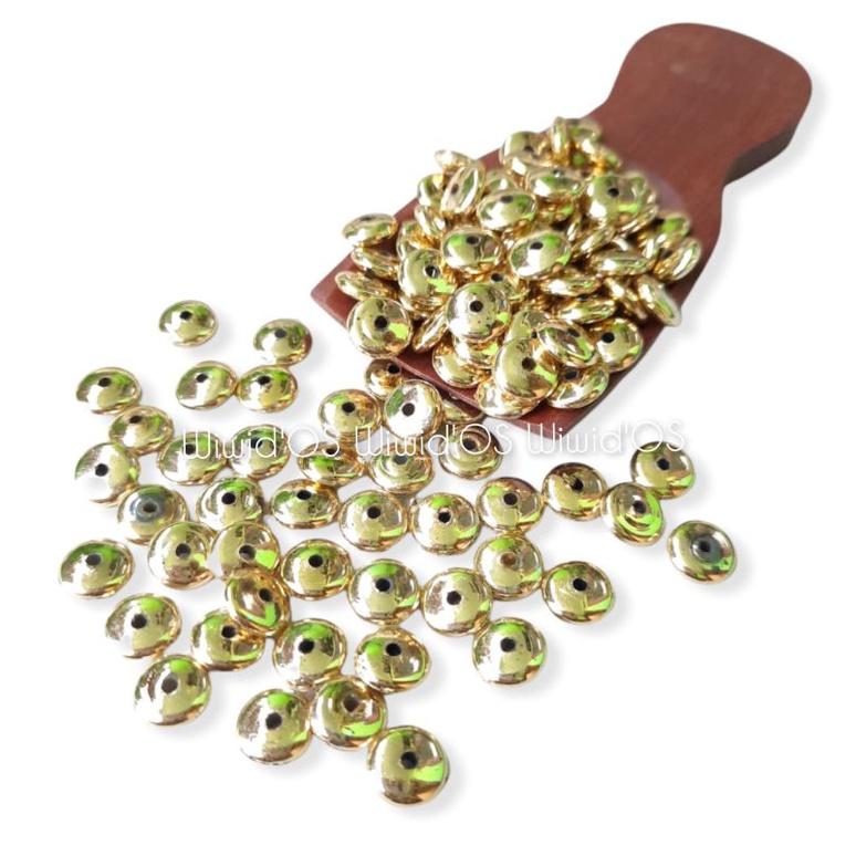 (70 biji) MANIK PLASTIK CCB SEKAT UFO EMAS 8 mm BAHAN CRAFT STORE ...