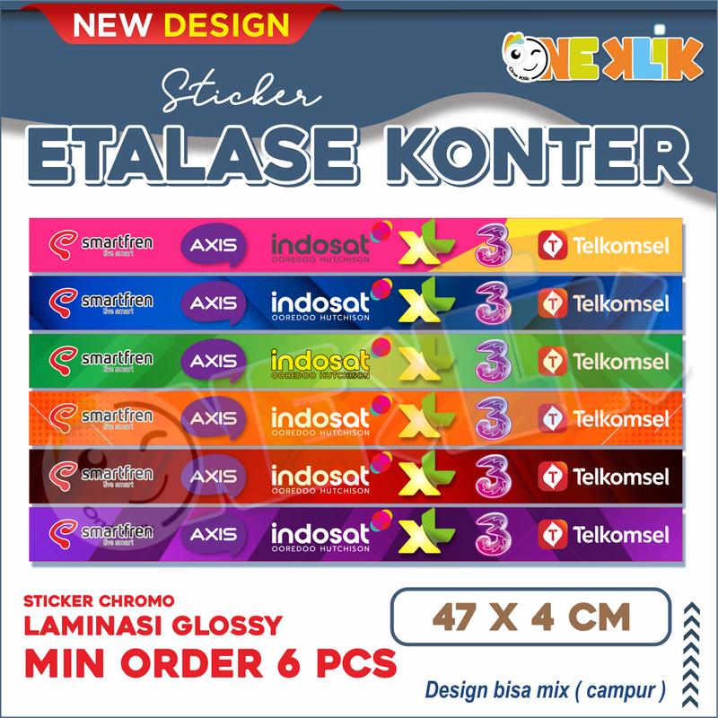 Sticker Etalase Konter / Stiker counter all provider / Sticker konter ...