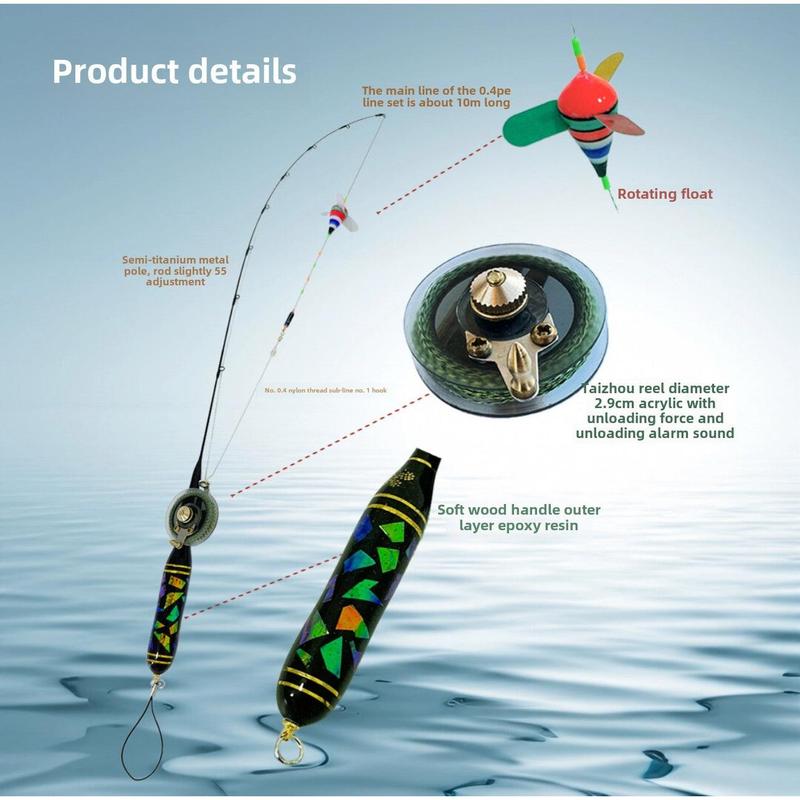 Handmade Ultralight Tiny Fishing Rod with Wheels rod set ultra light ...