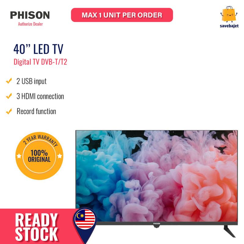 Phison 40" LED TV HD PTV-E4000T2 TV LED Televisyen 40 inci - TikTok ...