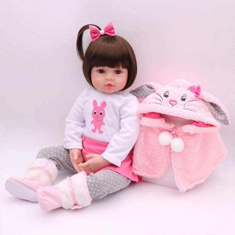 NPK 48 CM Reborn Baby Doll Toddler Real Soft Touch Maddie with Hand ...