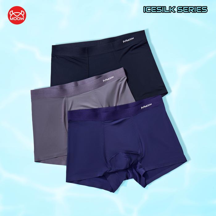 Promo Moow Paket 3 Pcs Celana Dalam Pria Boxer Icesilk Seamless Premium ...