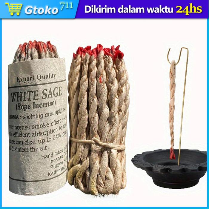 Promo 40Pcs Stupa Incense Ropes Nepal Bahan White Sage - Dupa Tali ...