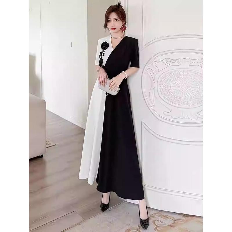 FADFAD Gaun elegan untuk wanita dengan lengan pendek gaya baru - Shop ...