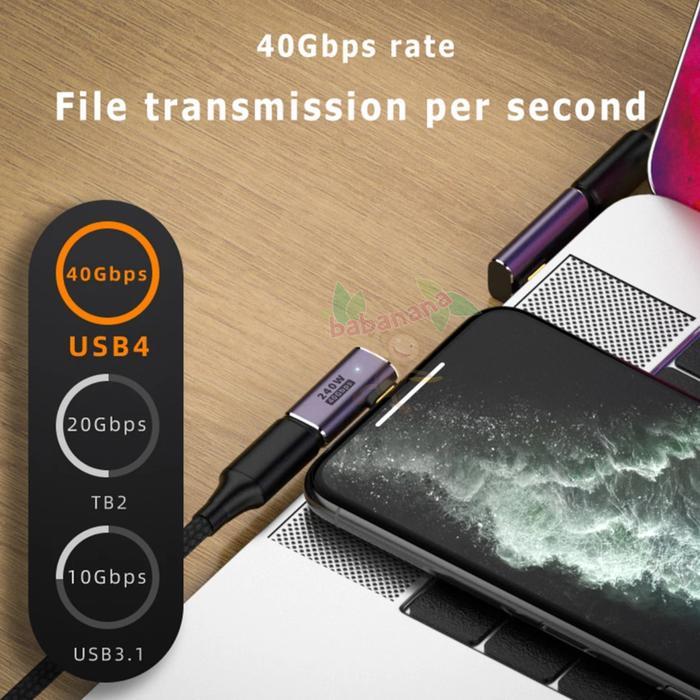 240 Watt 40Gbps USB 4.0 Type-C Elbow 90 Degree Siku Adapter charger - A ...