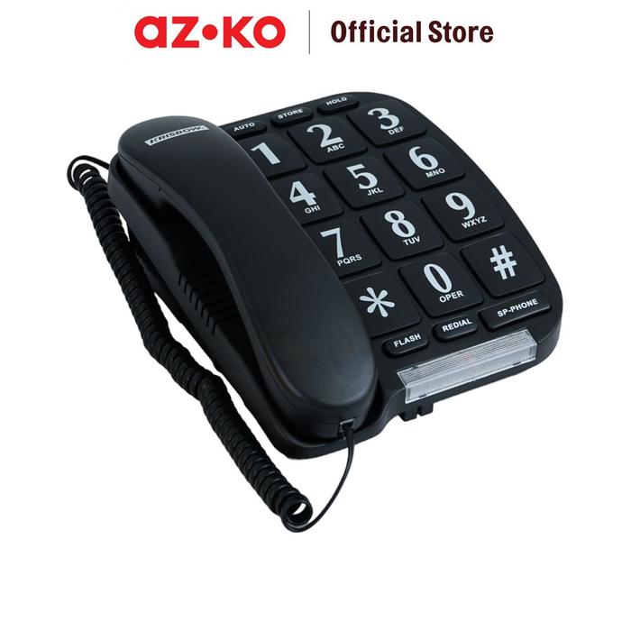 Jual AZKO Krisbow Telepon Analog Big Button Telephone Telpon Rumah Alat ...