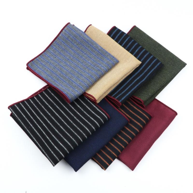 ZONFAZ High Quality Men's Wool Handkerchief Vintage Striped Pocket ...