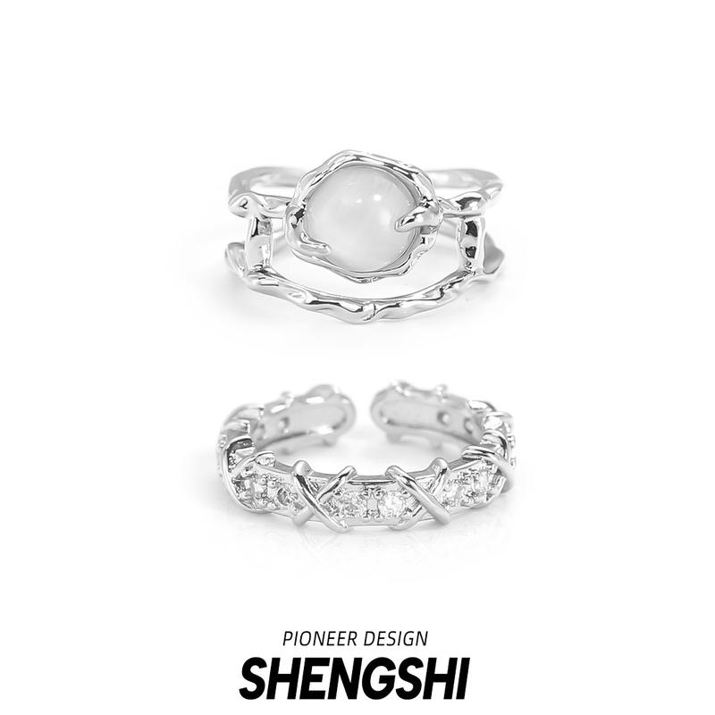 Cincin Moonstone, Asli, Untuk Wanita, Reka Bentuk Niche, Kualiti ...