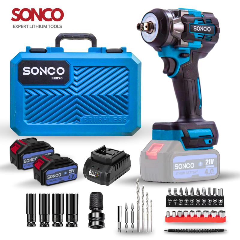 SONCO MIV-55 High Torque Brushless Cordless 3 in 1 Impact Wrench ...