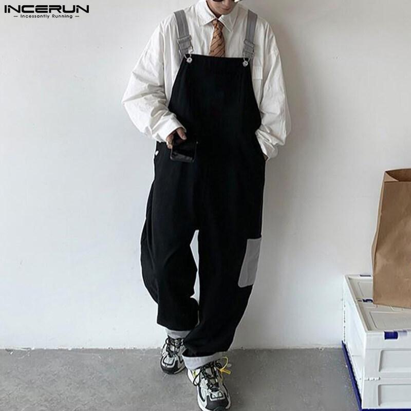 INCERUN Mens Work Dungarees Trousers Bib and Brace Overall Pants ...
