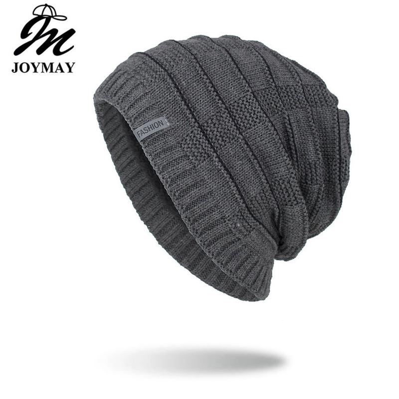 Topi bulu rajutan Zhongmei untuk lelaki, topi kain dengan corak ...