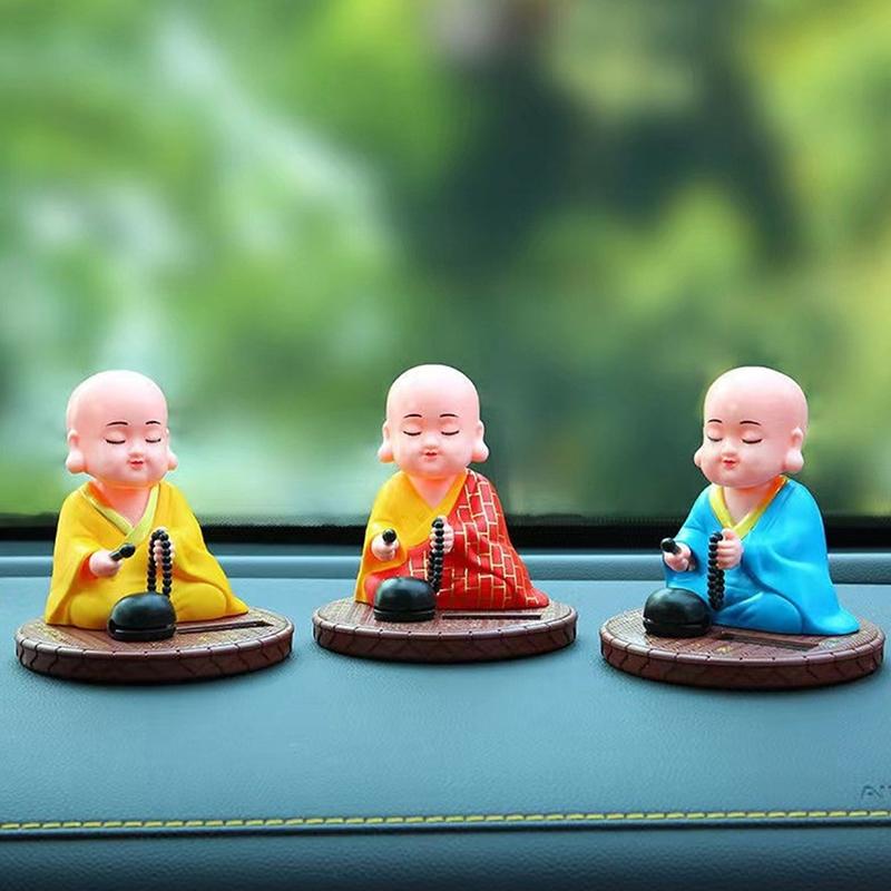 Solar Powered Bobble Shaking Head Dancing Toy Buddhist Monk Doll ...