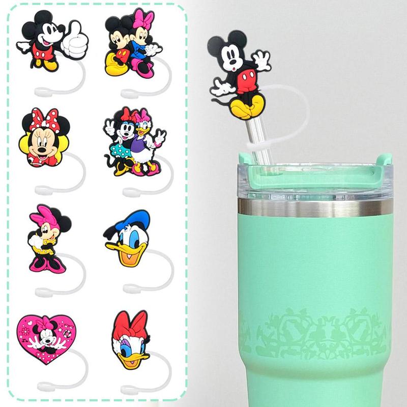 Cartoon Straw Cover Silicone Dust Stopper Anime Party Straw Decoration ...