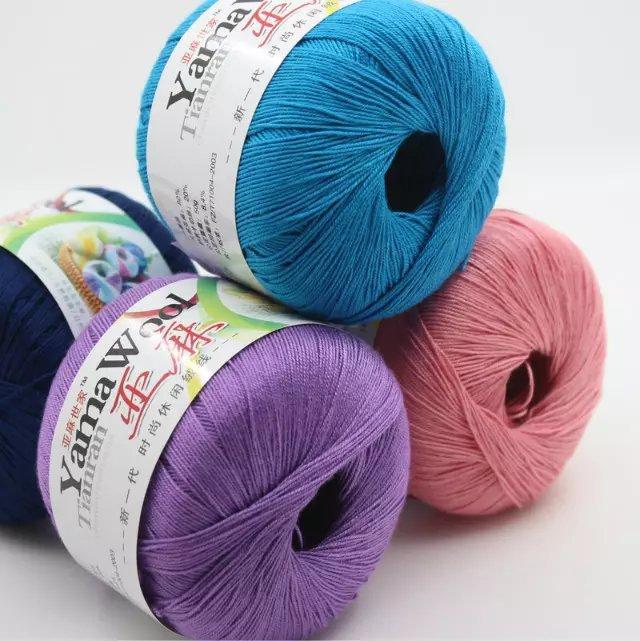 Benang Renda Linen, 50g, 16S helai, Benang Mengait dan Mengait ...