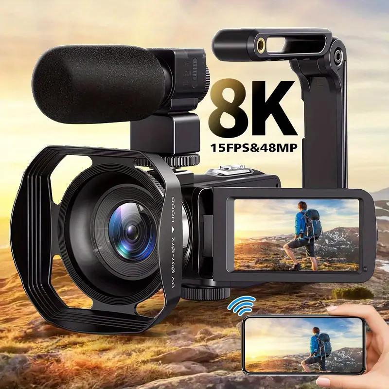 8K Video Camera Camcorder, Full HD 15/30/60FPS 18X Digital Zoom Digital ...