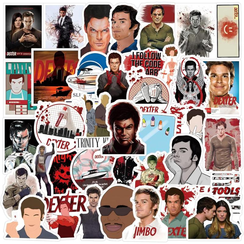 50 count Dexter Stickers Pack, TV Show Merchandise Cool Viny - TikTok Shop