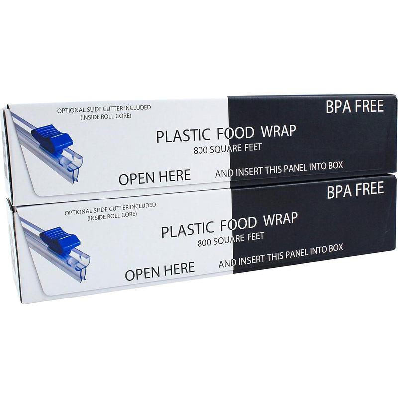 Plastic Food Wrap- 1600 SQ. FT. (2 Pack of 800 Sq. Ft.) BPA-Free ...