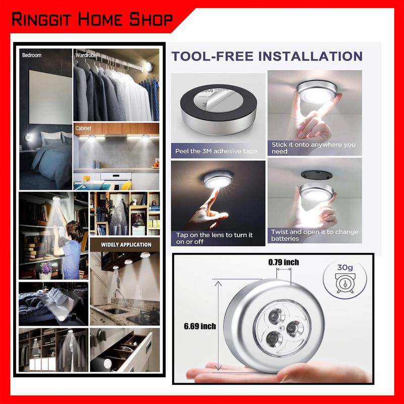 Ringgit Home Shop Lampu LED Sentuh Lampu Tolak Almari Kereta - TikTok ...