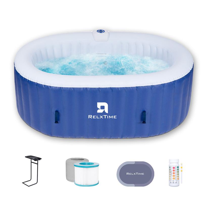 RELXTIME 2 Person Oval Inflatable Hot Tub Set Outdoor Spa with - TikTok ...