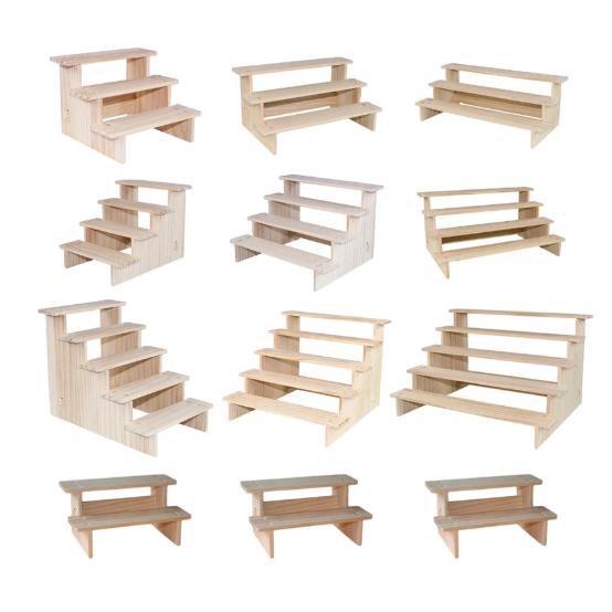 Solid Wood Market Display Stand Multi-Tier Step Shelf Desser - TikTok ...