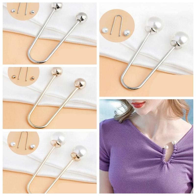 Stylish Removable U-shaped Double Head Brooch Alloy Shawl Waistline ...