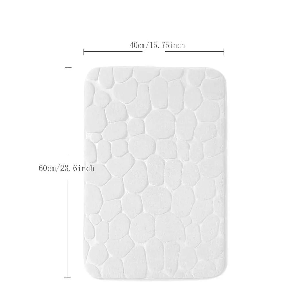 1 Piece Cobblestone Embossed Bath Mat, Bathroom Rug, Water Absorbent ...