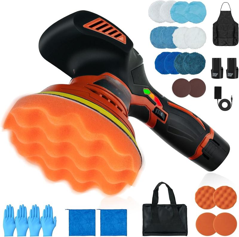Cordless Buffer Polisher, 12V Dual-Action Random Orbital Polisher ...