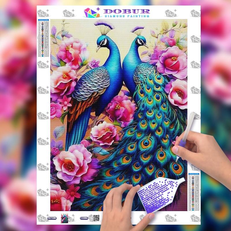DOBUR | Set Lukisan Berlian, Bunga Merak 5D DIY Bulat / Segi - TikTok ...