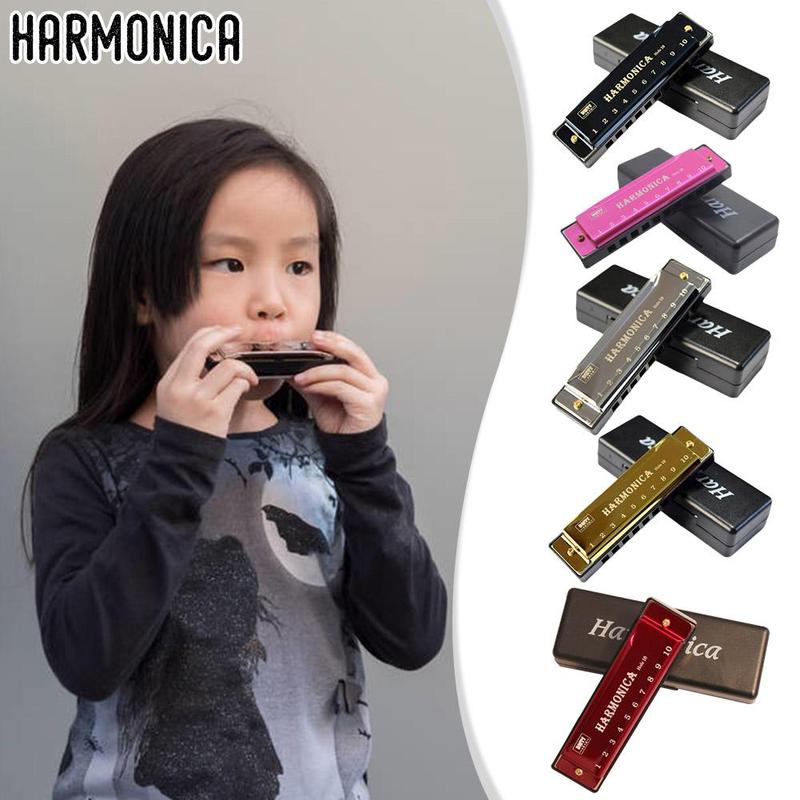 10-hole Single-row Metal Harmonica Start Playing Educational - TikTok ...