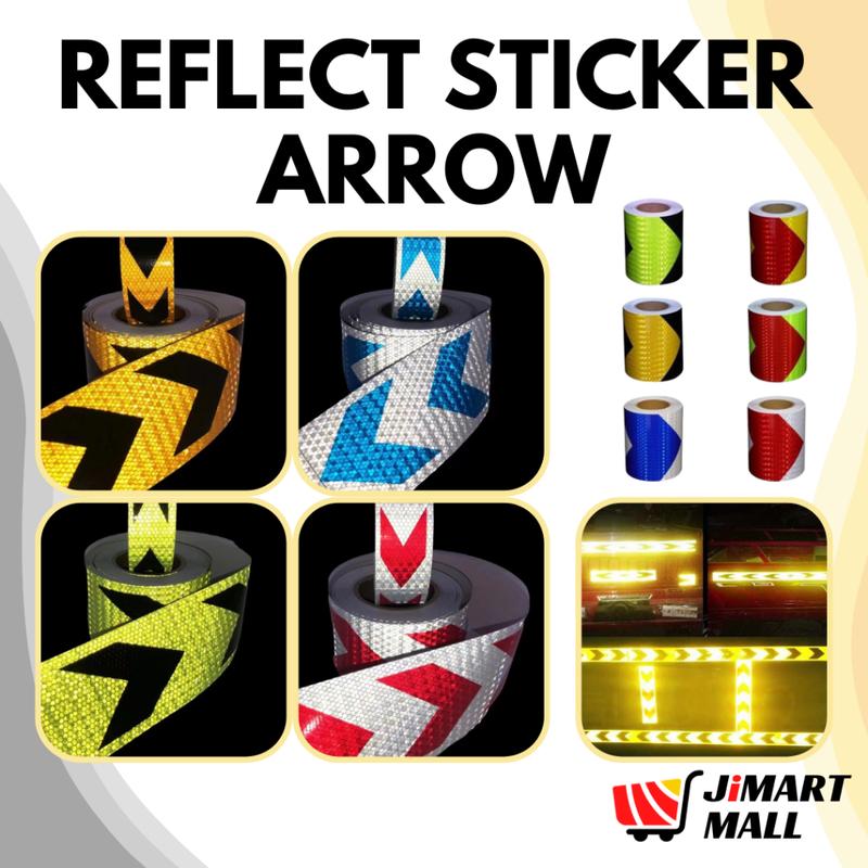 SAFETY REFLECTION ARROW STICKER Lorry Truck Warning Motor Stiker ...