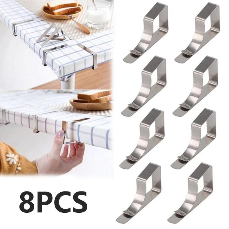 8Pcs High Quality Elasticity Tablecloth Clip Anti-Slip Stainless ...