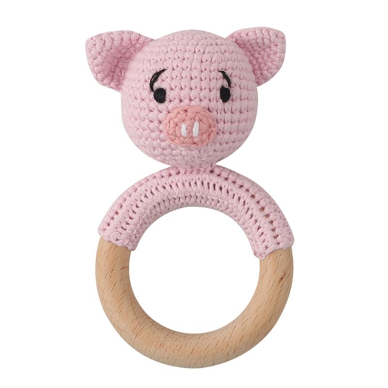Handmade BPA Free Chewing Teething Toys Gifts Baby Wooden Ring - TikTok ...