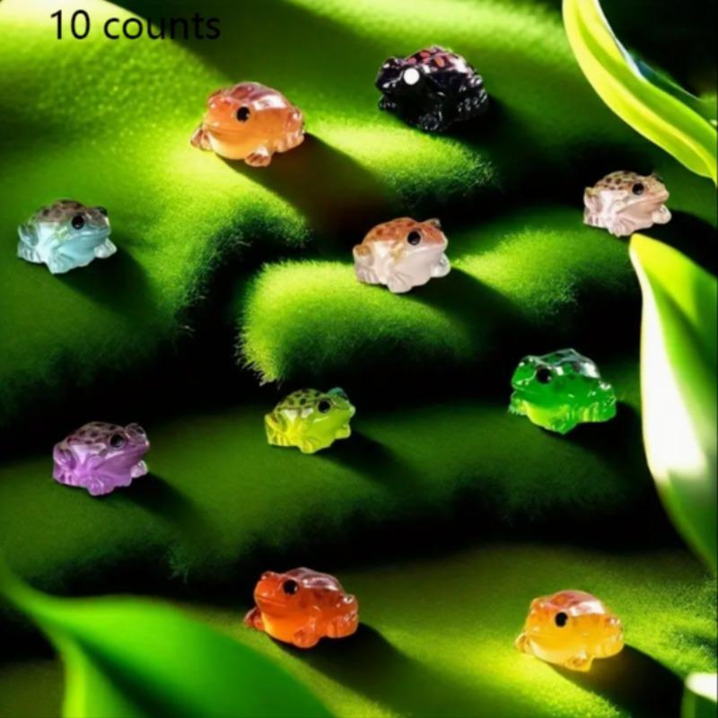 Glow in The Dark Frog Figurine, 10pcs/set Resin Miniature Decor ...