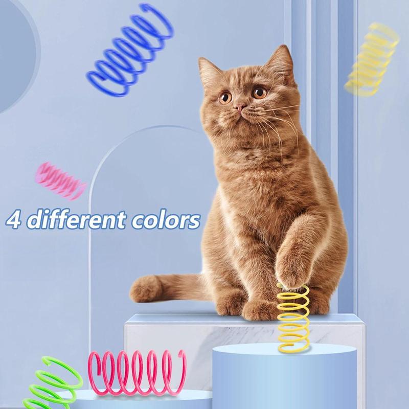 Kitten Pet Coil Spiral Springs jumping colored plastic cat spring ...