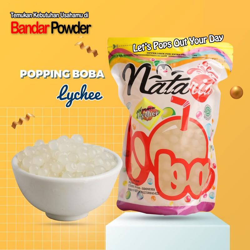 Popping Boba Lychee 500gr - Topping Jelly Boba Instant Rasa Buah - Shop ...