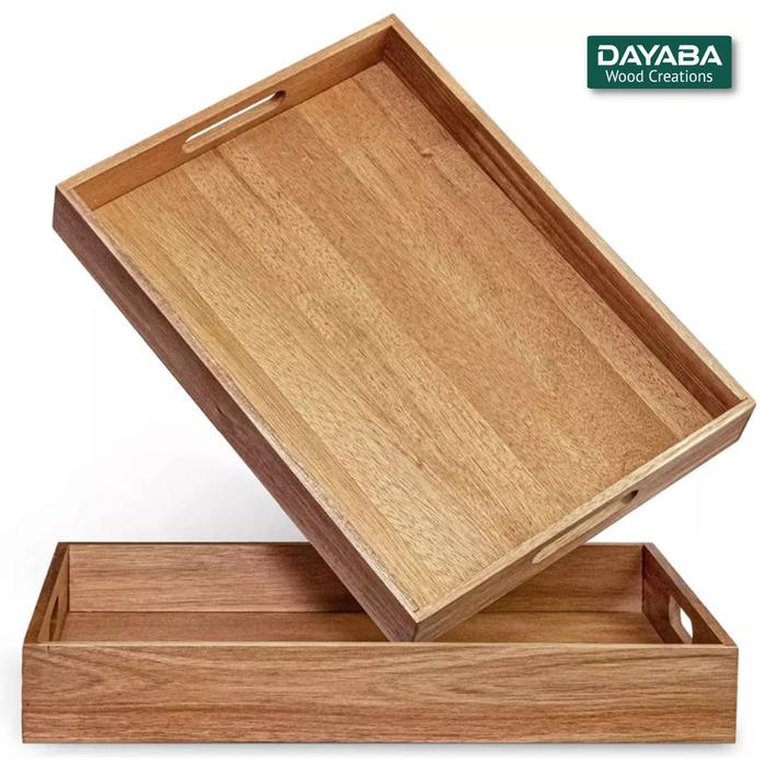 Jual Nampan / Baki Kayu Wood Serving Trays Multifungsi Alas Saji ...