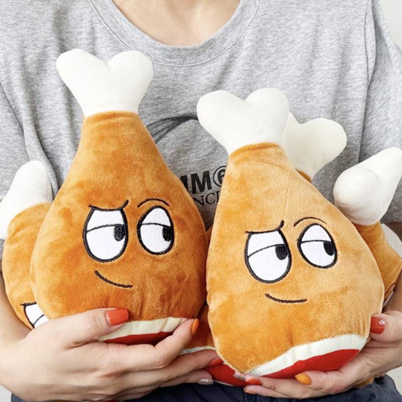 Creative Big Chicken Legs Big Burger Plush Toy Voice Plush Cushion ...