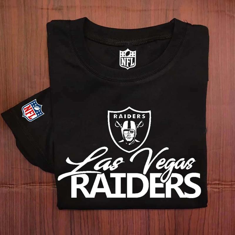 Tee NFL, Raiders, Diinspirasikan oleh, Untuk Lelaki, Leher Bulat ...