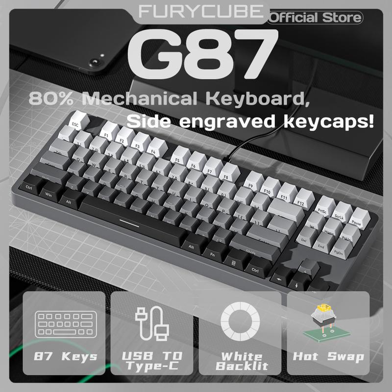 FURYCUBE G87 – 87-Key Gasket Mount Mechanical Keyboard | 80% Layout ...