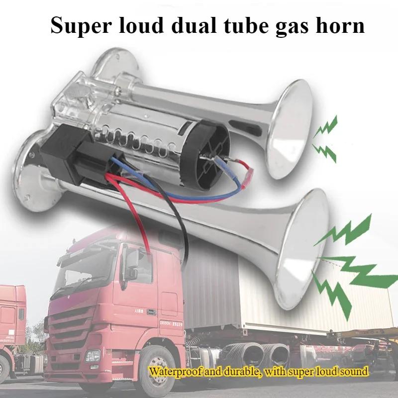 12/24V Super Sound Double Tube Air Horn Integrated Electric Pump ...
