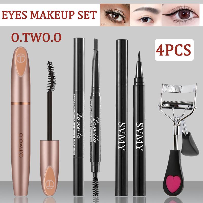 【4PCS EYE MAKEUP SET】O.TWO.O 3D Silk Fiber Mascara Double-ended ...