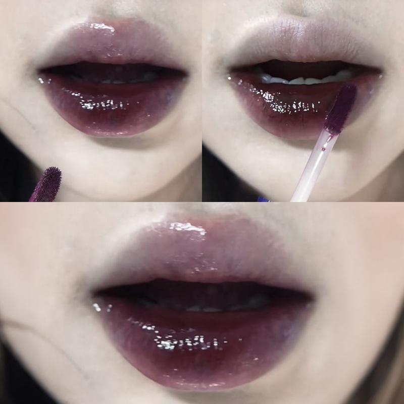 Evil Purple Captured Zhu! Heart-Shaped Mirror Lip Lacquer Cool Senior ...