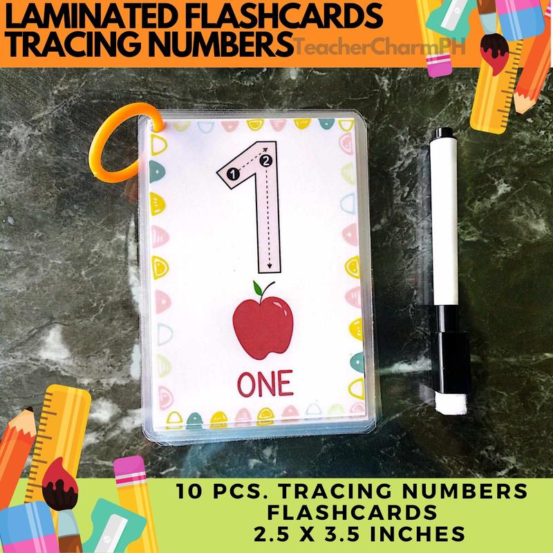 TRACING NUMBERS Laminated Flashcards with FREE MARKER - TikTok Shop ...